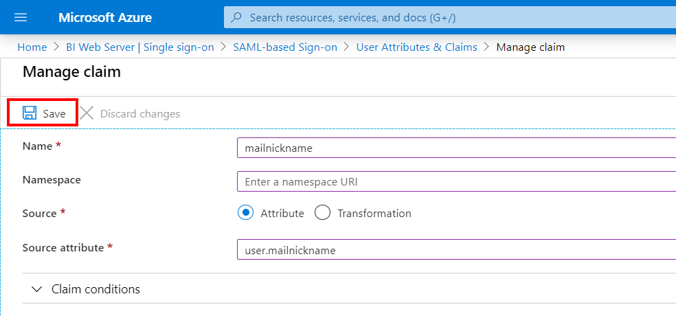 Azure Single Sign-On for Web Client
