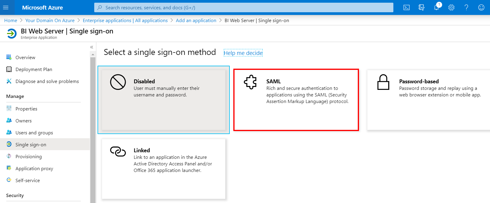 Azure Single Sign-On for Web Client